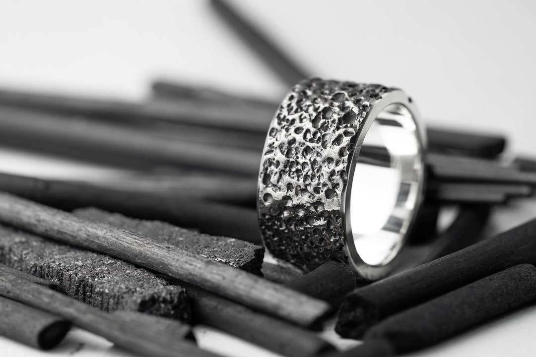 Cosmos Rock Ring Black Lava Ring Volcanic Ring Unusual Ring - Etsy