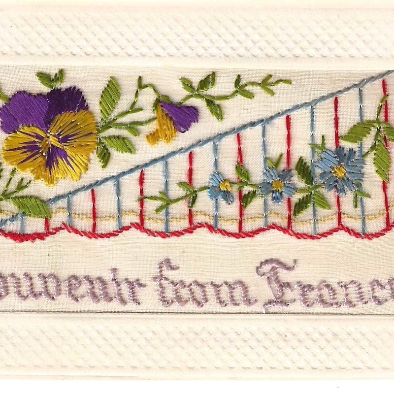 Embroidered Postcard - Etsy