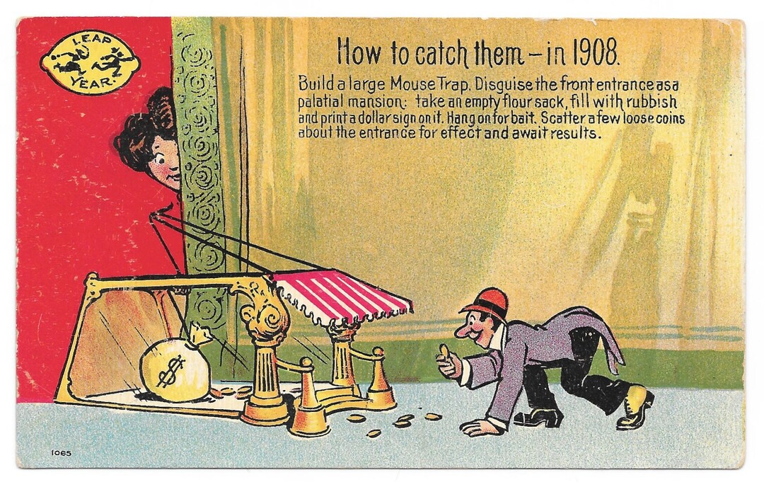 Man Trap Leap Year Postcard 1908-09 - Etsy
