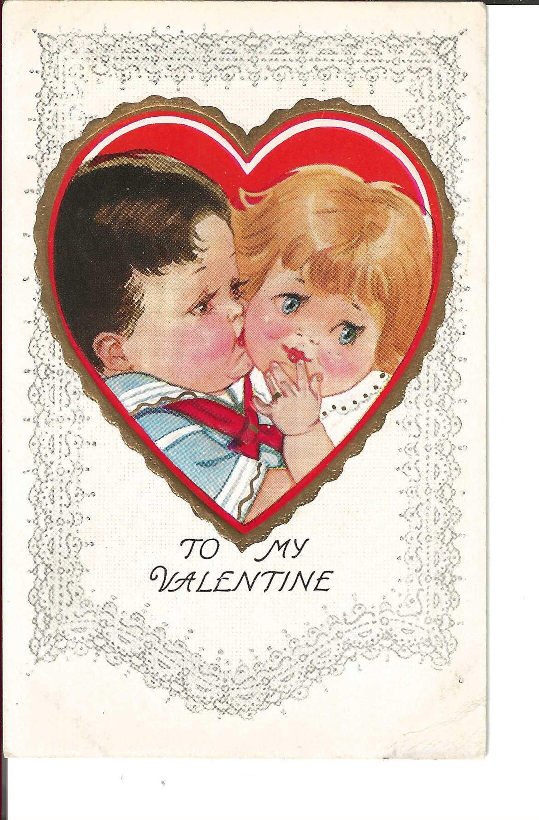 Twelvetrees Boy and Girl Heart Valentine Postcard, C. 1910 - Etsy