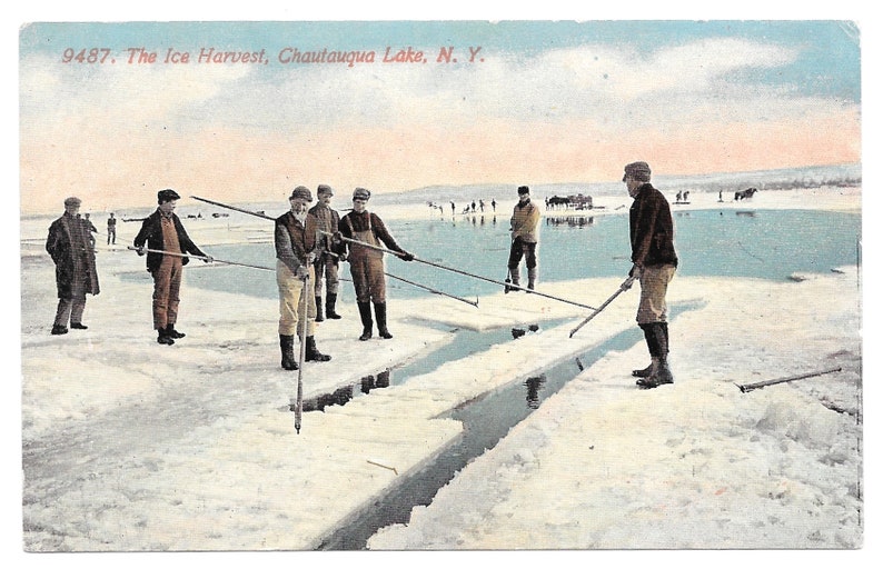 Ice Harvesting, New York Photo Postcard, C. 1910 - Etsy