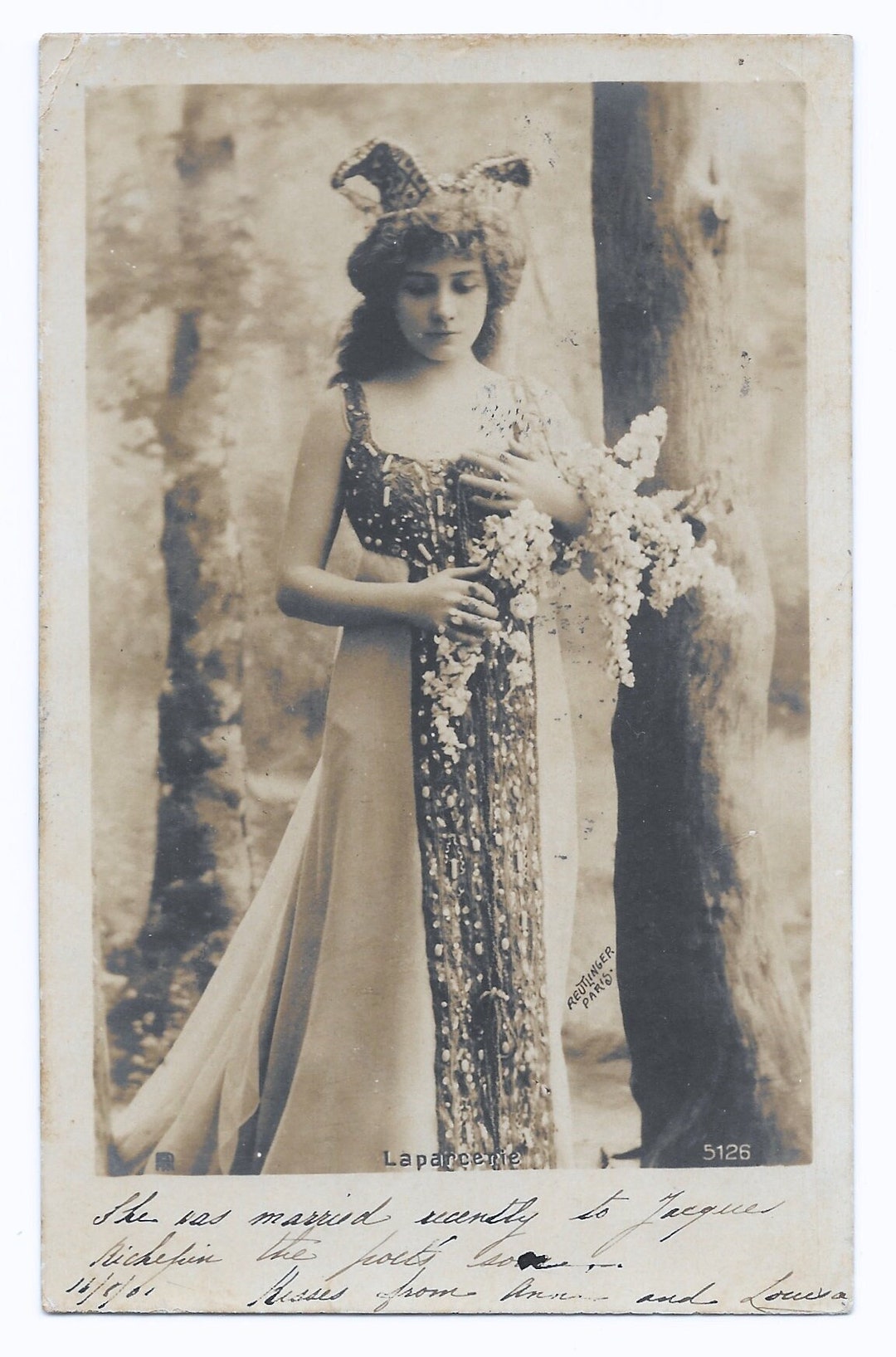 Actress Cora Lapacerie French Photo Postcard, 1901 - Etsy