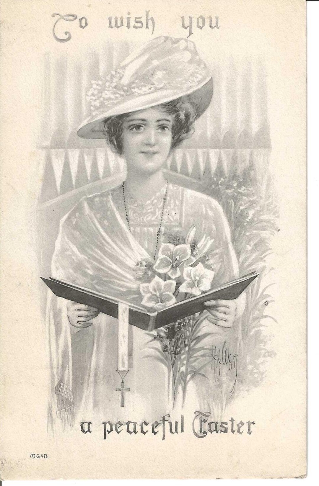 Artist-signed Beautiful Singer Easter Postcard, 1914 - Etsy