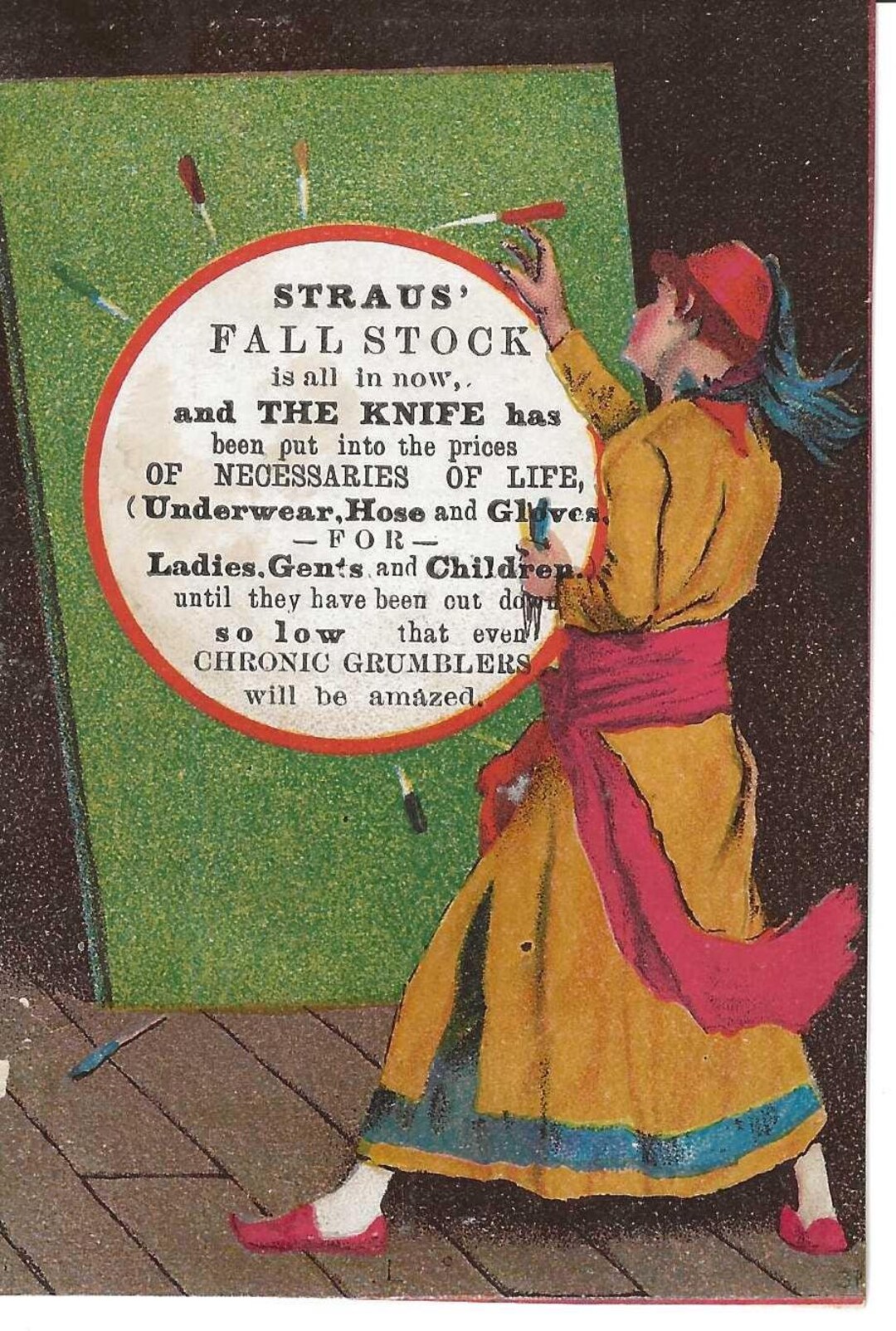 Knife Thrower Clothing Trade Card, C. 1880 - Etsy