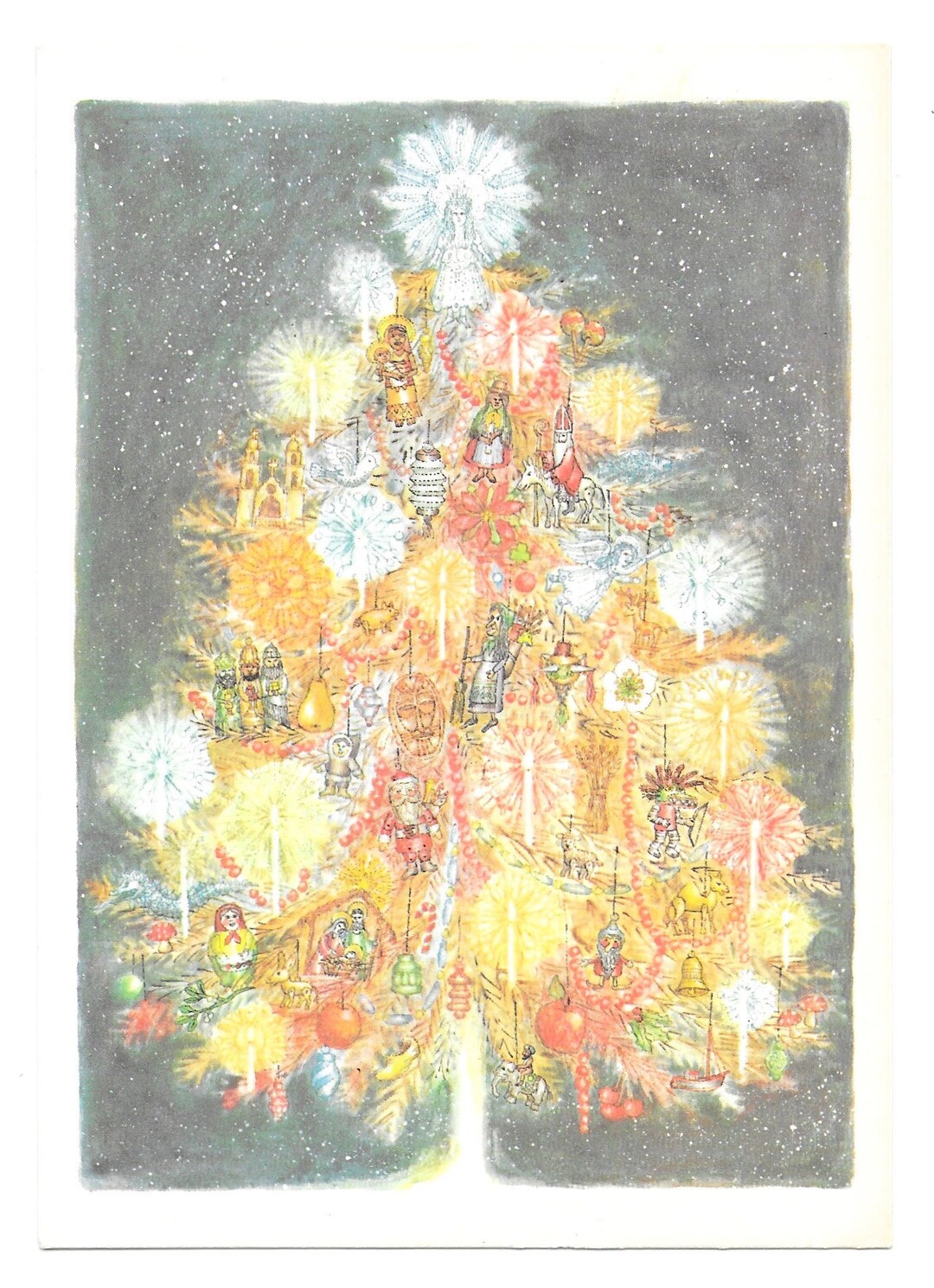 UNICEF Tree of Many Nations Season's Greeting Postcard, C. 1990 - Etsy