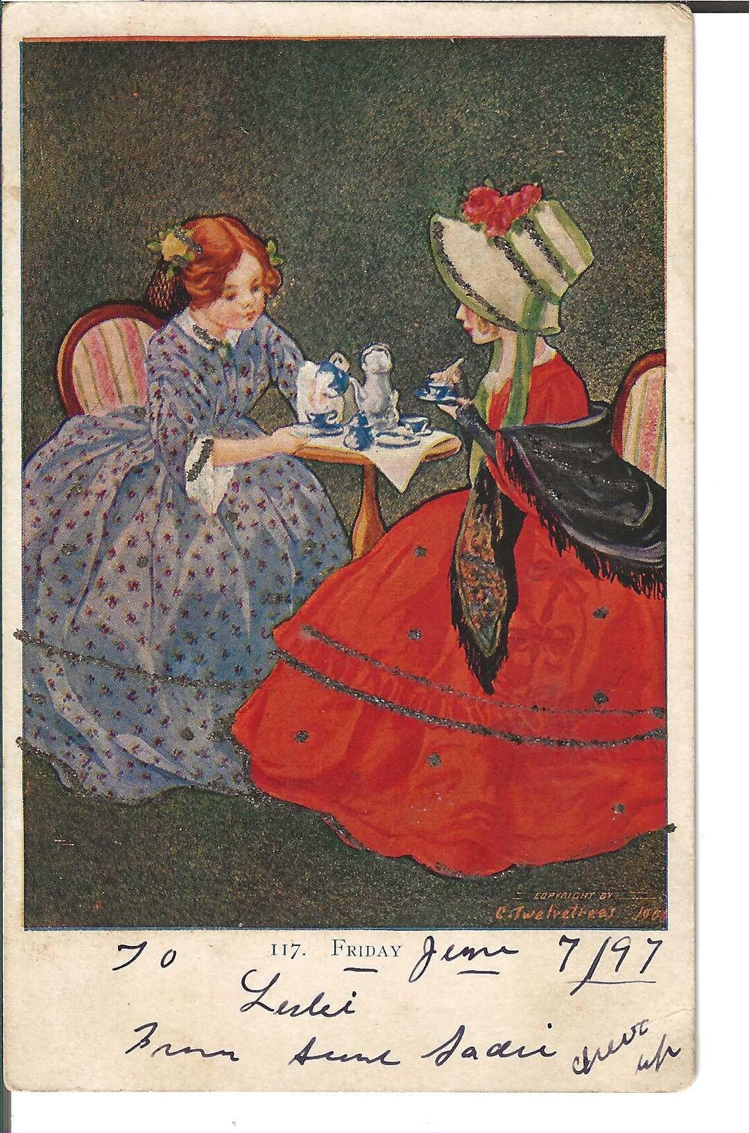 RESERVED FOR TATIANA Charles Twelvetrees Friday Tea Party Postcard ...