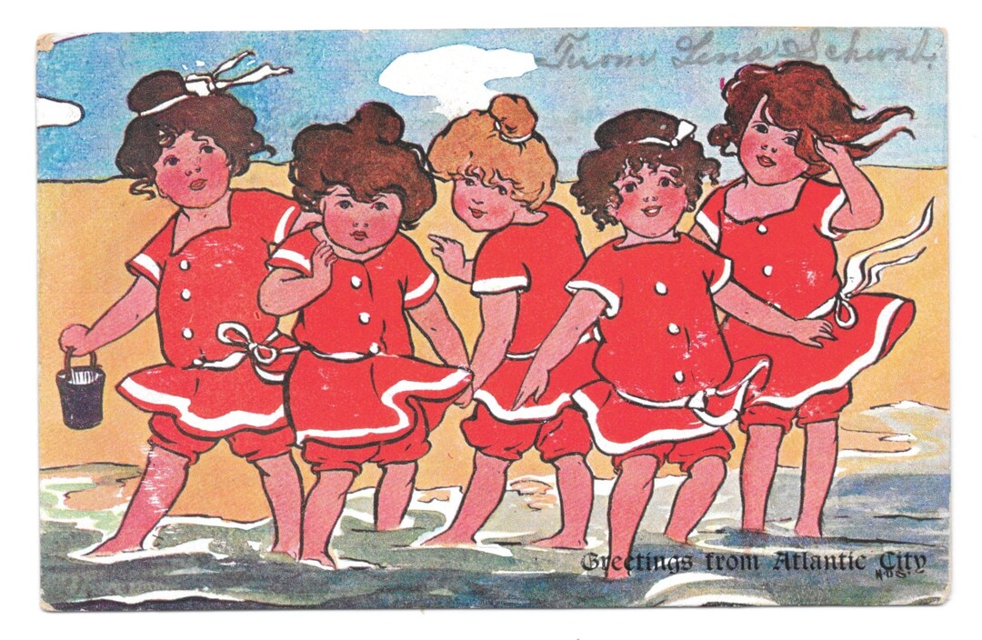 Little Bathing Beauties Postcard, 1906 - Etsy