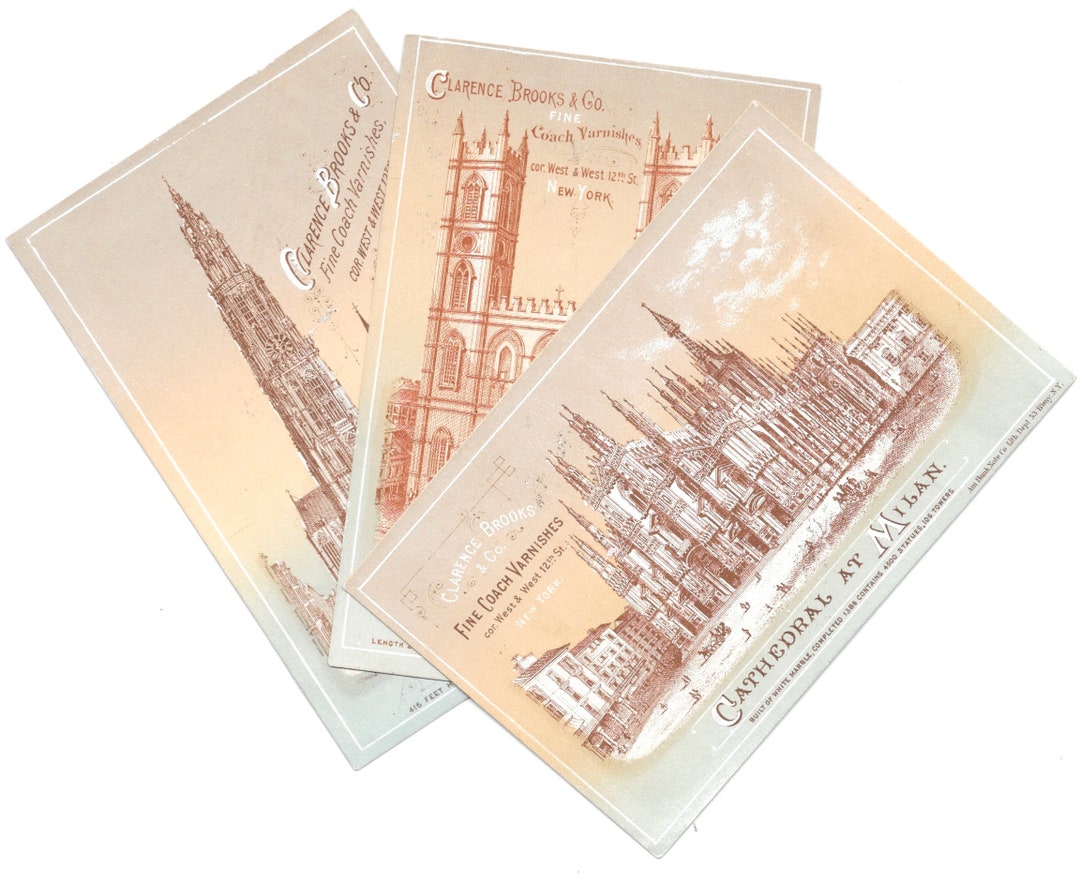 Set of Three Famous Cathedral Trade Cards, C. 1880 - Etsy
