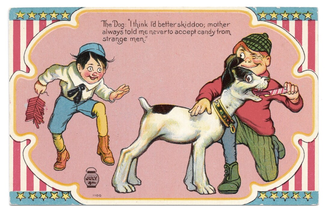 Firecracker Boys With Dog July 4 Postcard, C, 1910 - Etsy