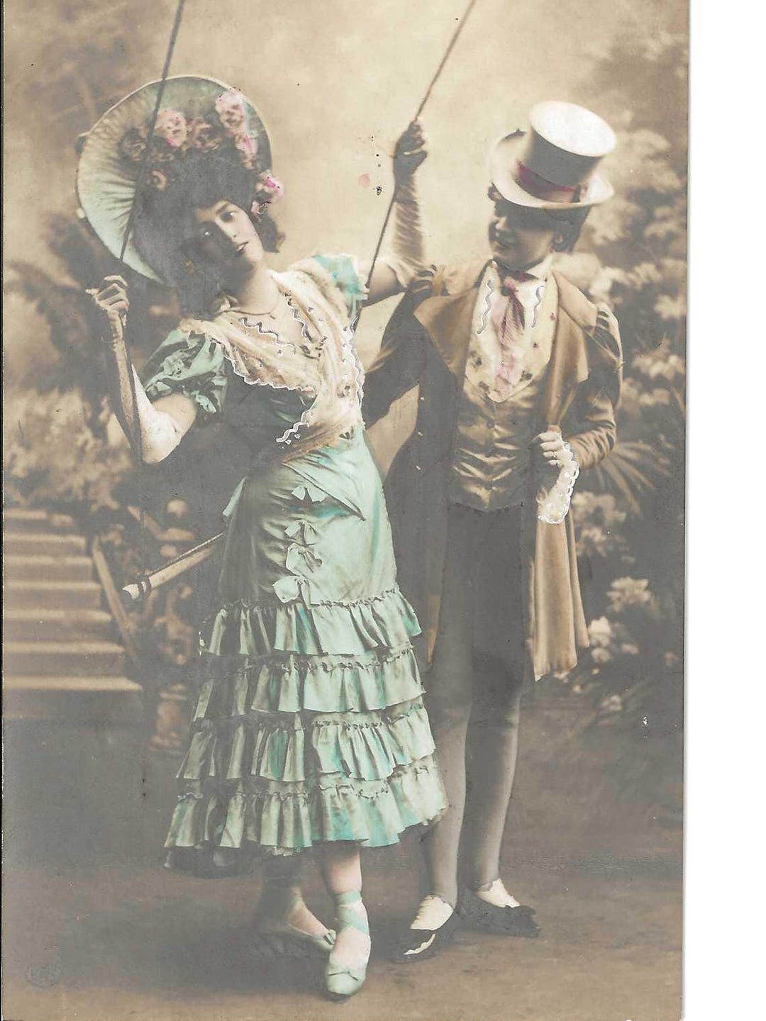 Old-fashioned Lady on a Swing Photo Postcard, C. 1910 - Etsy