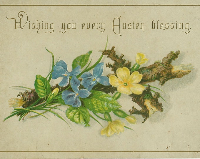 Victorian Rustic Cross Easter Card, C. 1880 - Etsy