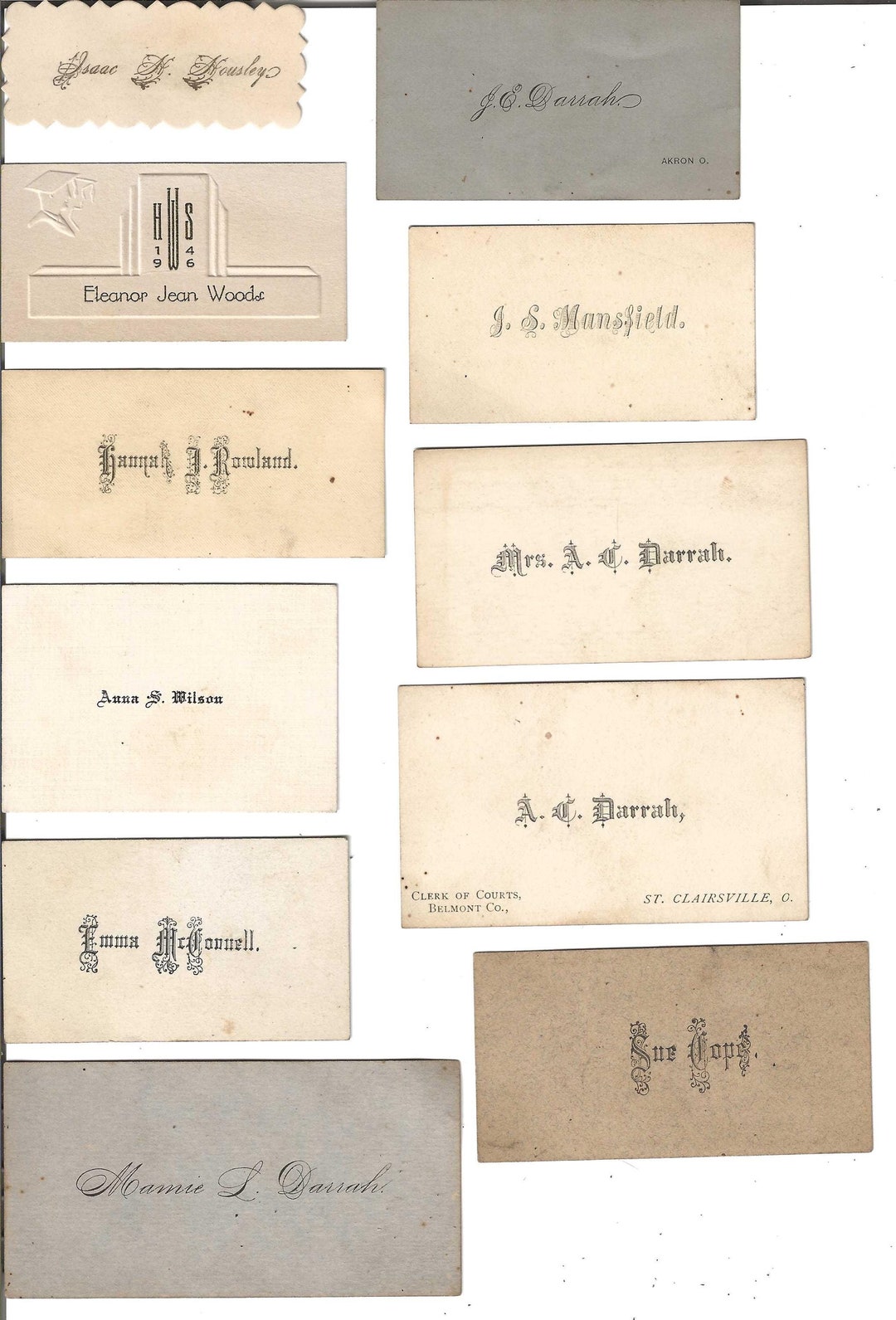 Victorian Lot of 11 Typographic Calling Cards, C. 1880 - Etsy