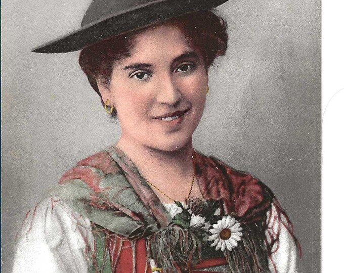 Lady of the Austrian Tyrol Photo Postcard, C. 1910 - Etsy
