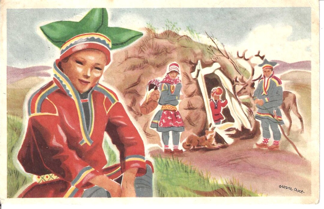 Artist-signed Lapland Postcard, 1949 - Etsy