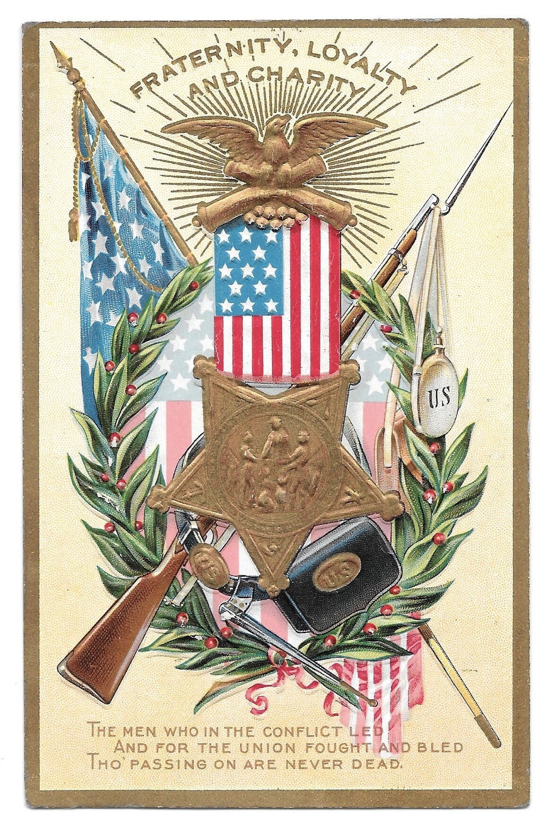 Fraternity, Loyalty and Charity Memorial Day Postcard, C. 1910 - Etsy