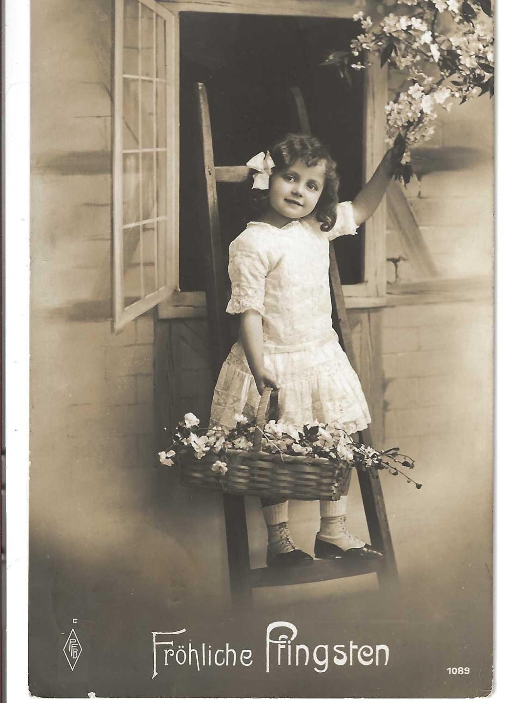 Flower Girl Pfingsten Photo Postcard, 1913 - Etsy