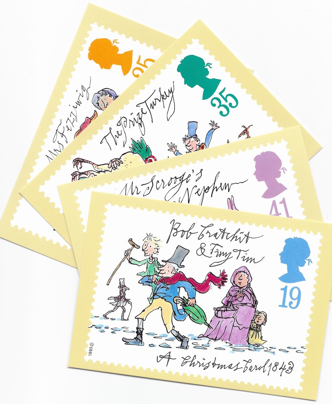 Set of Four Dickens' A Christmas Carol Postcards, 1993 - Etsy