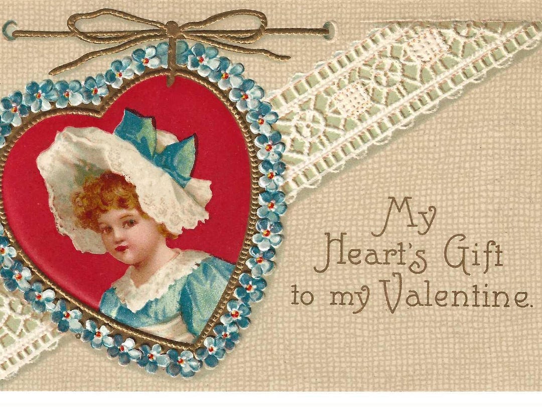 Clapsaddle Lacy Heart Girl Valentine Postcard, C. 1910 - Etsy
