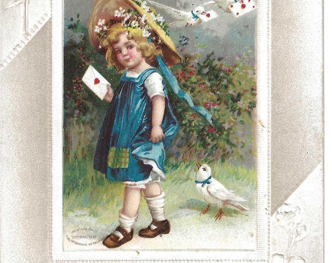 Clapsaddle Lovebird Girl Valentine Postcard, C. 1910 - Etsy