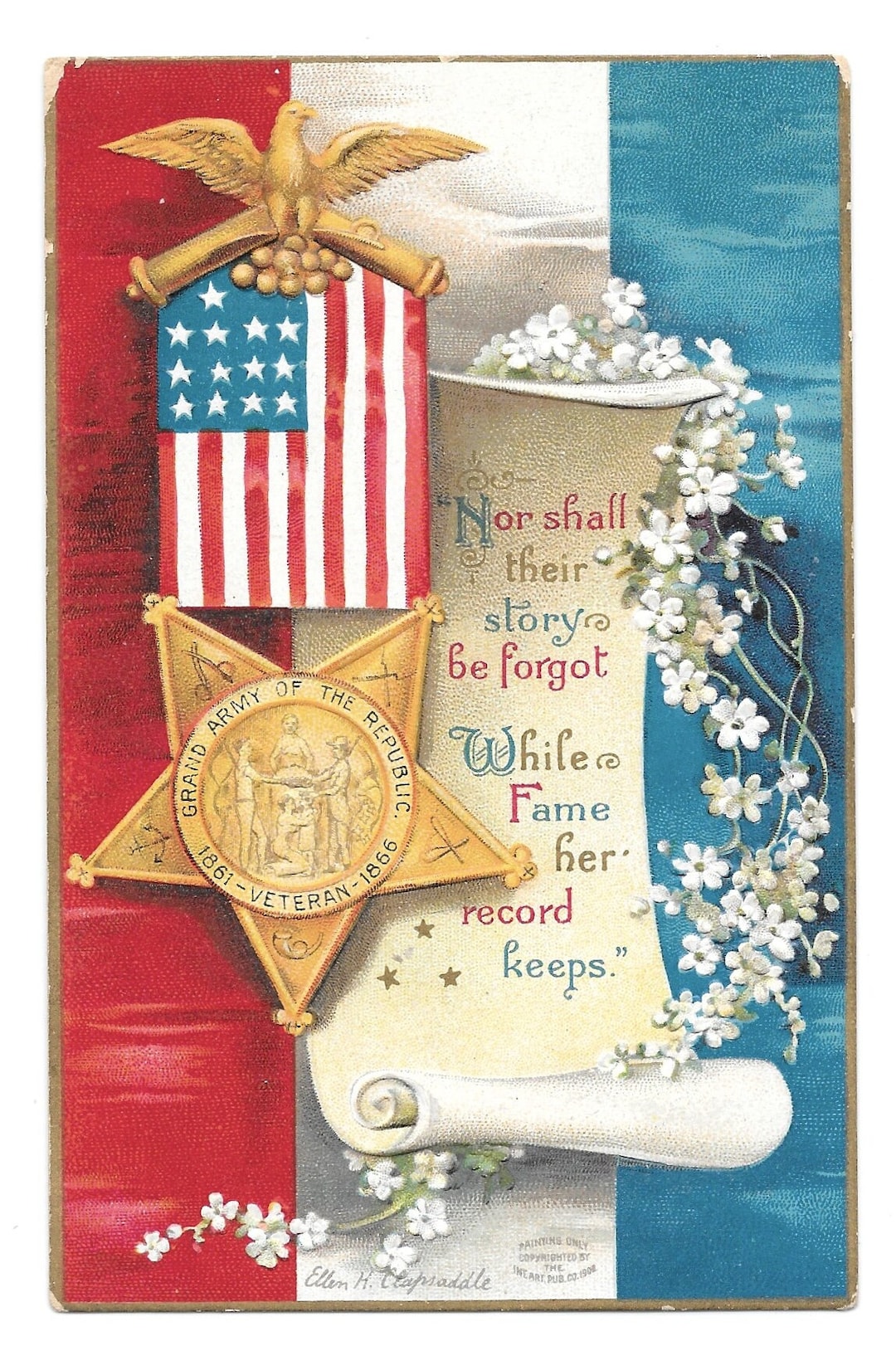 Clapsaddle Fame's Record Memorial Day Postcard, C. 1910 - Etsy