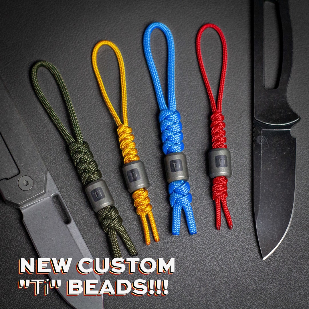 Ti Titanium Bead Paracord EDC Knife Lanyard Choose Between 550 or 275 ...