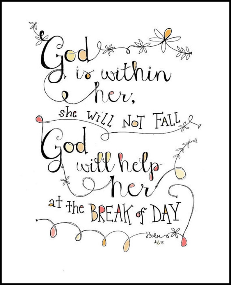 God is Within Her, Psalm 46:5, Printable Bible Verse, Christian ...