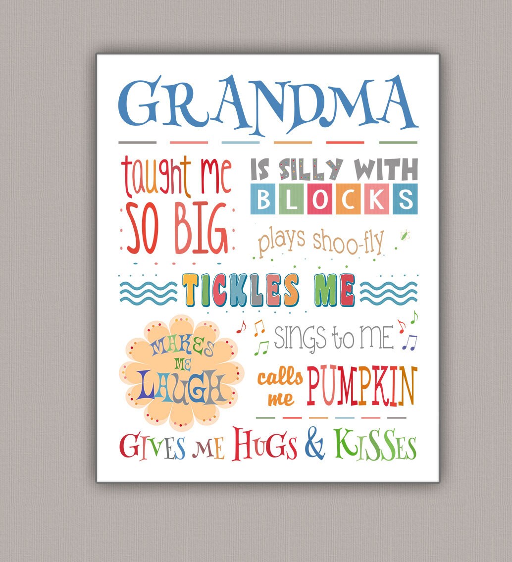 Printable Gift for Grandma Mothers Day Printable Download Art ...