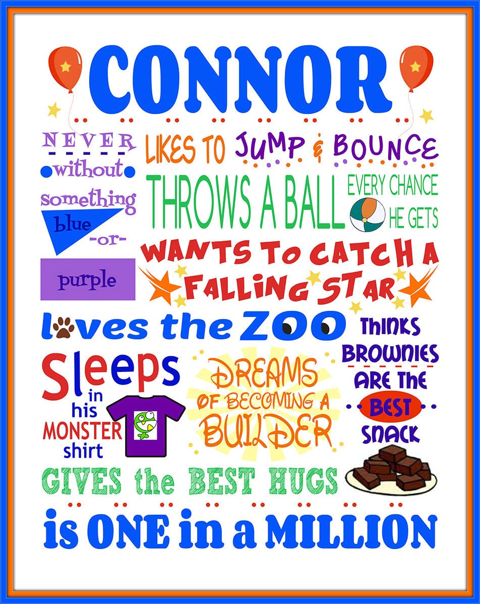 Printable Boys Personalized Gift, Little Boy Birthday, Personalized ...