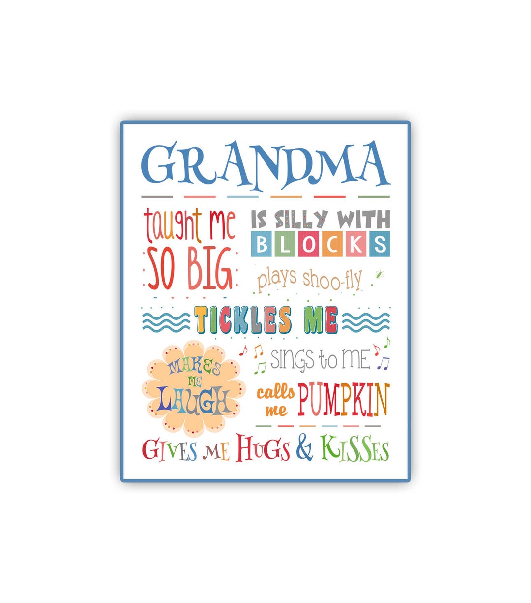 Printable Gift for Grandma - Mothers Day Printable Download Art ...