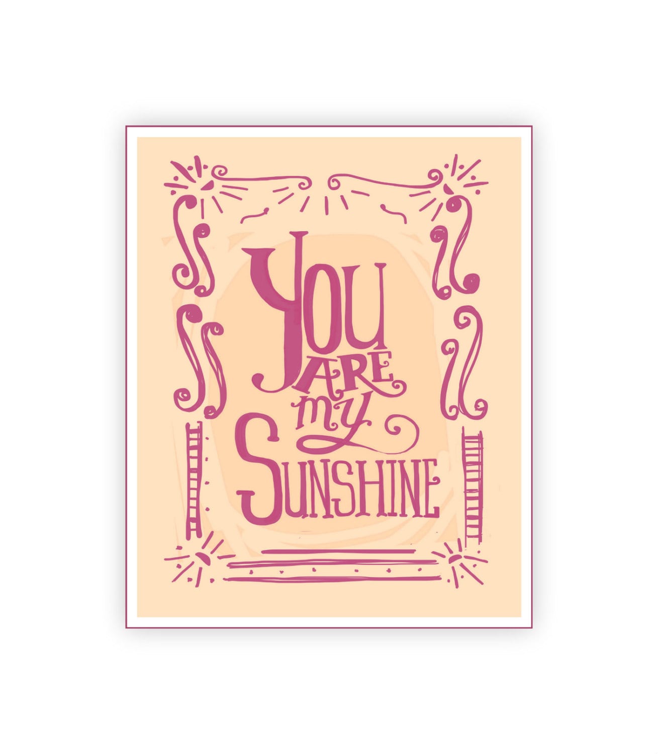 Printable You Are My Sunshine Wall Art, Vintage Style Nursery Decor ...