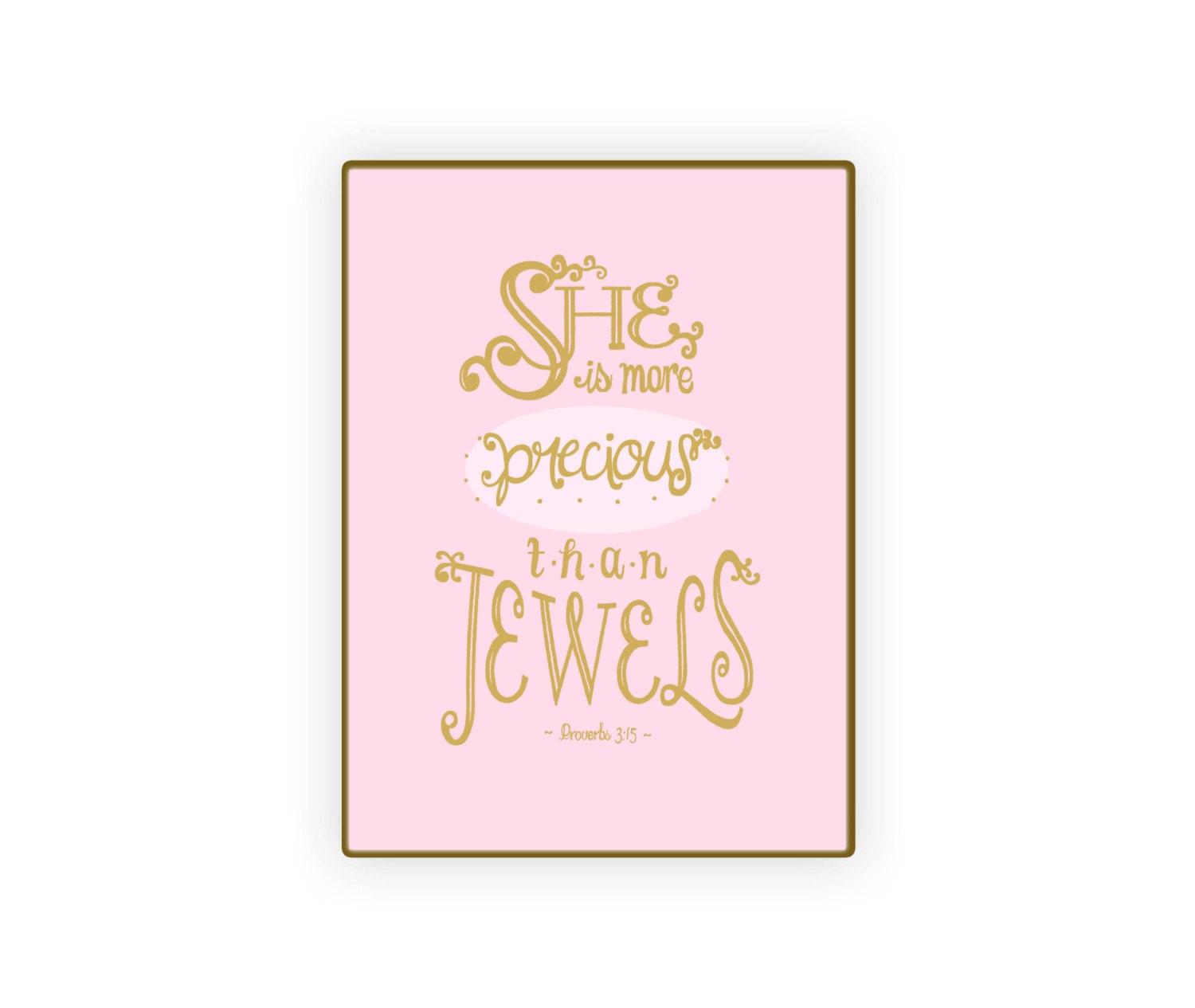 Printable 5x7 She Is More Precious than Jewels Bible Quote | Etsy