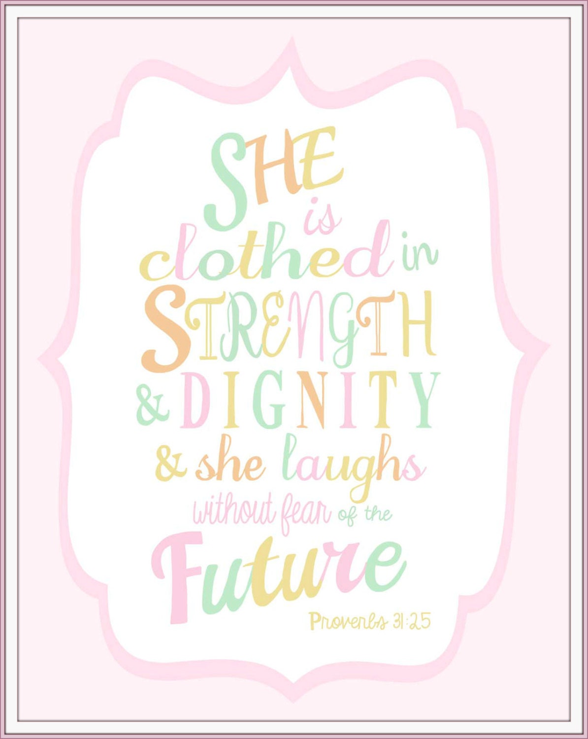Printable Bible Verse for Baby Girl Baptism, Pink Pastel Baby Shower ...