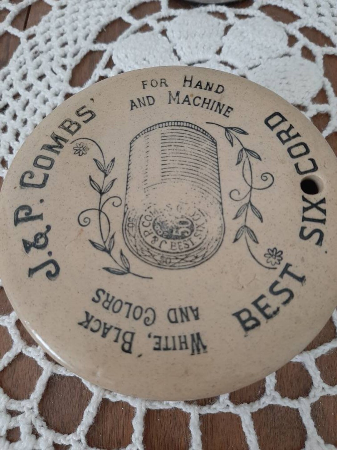 Antique/vintage Tan J & P Combs Round Thread Hand or Machine Moira ...