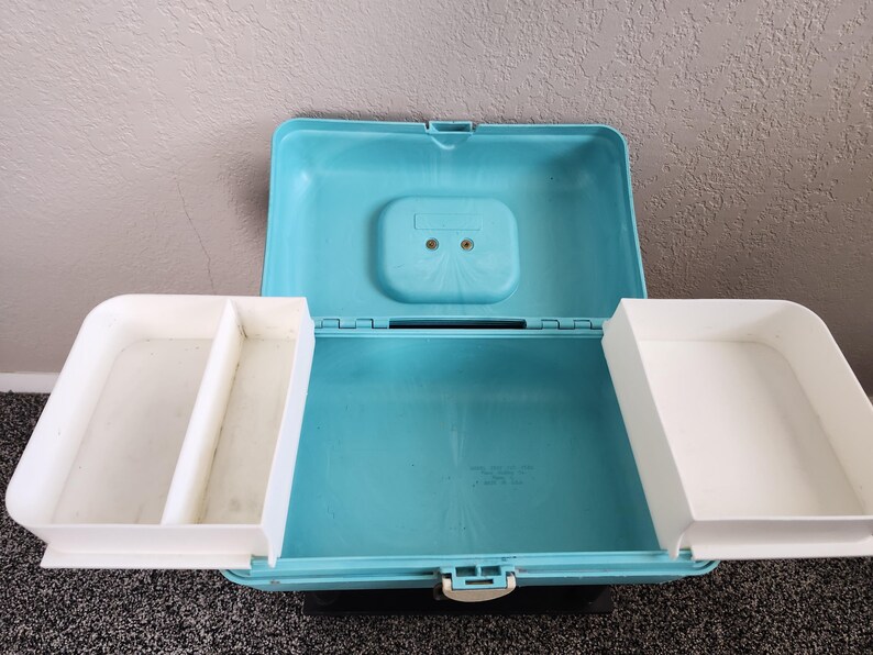 1980s-90s Aqua Green Plastic Caboodles for Make Up/crafts/markers/beads ...