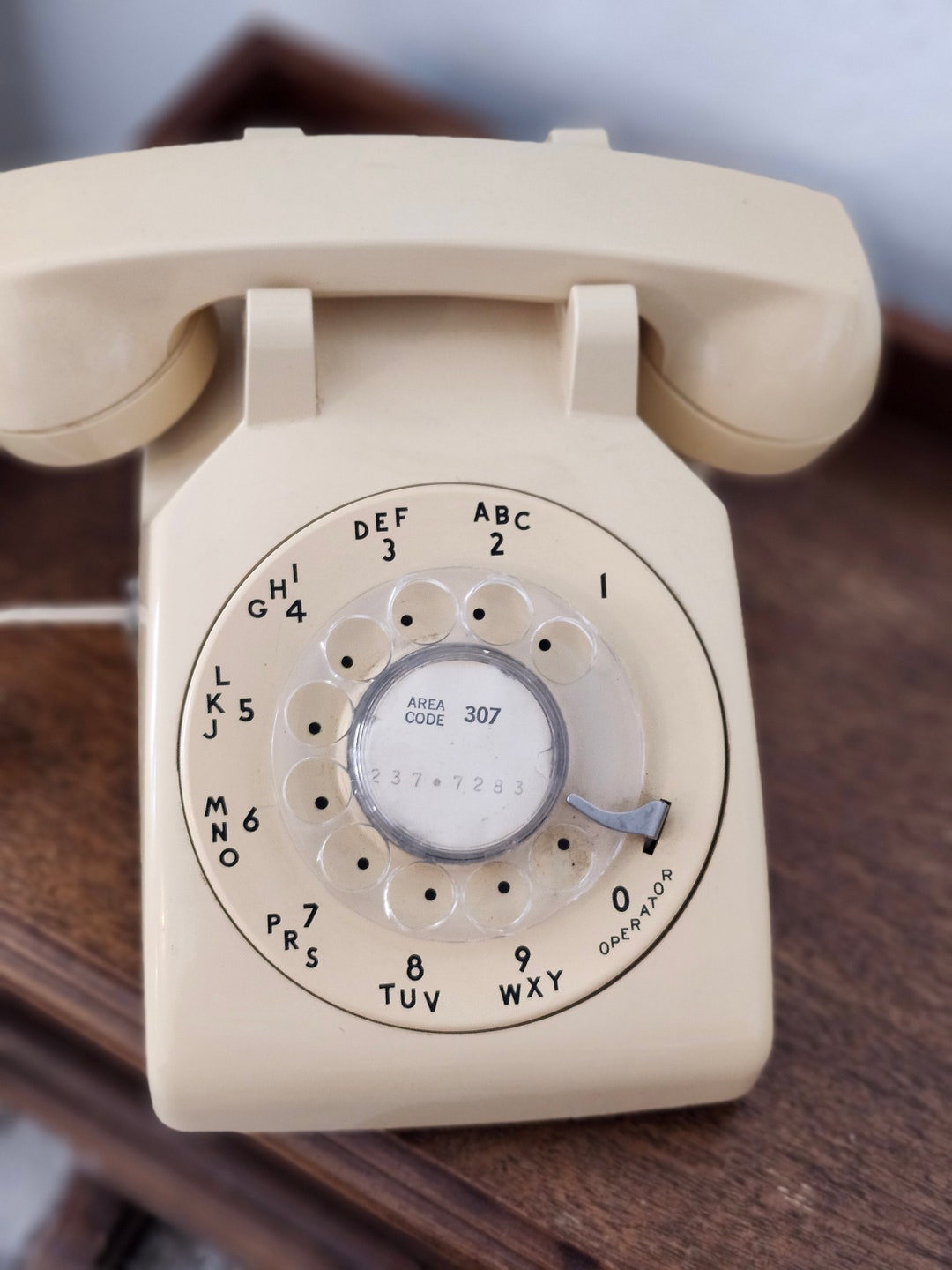 Mid Century Modern Pale Yellow Rotary Dial Telephone Working Condition ...