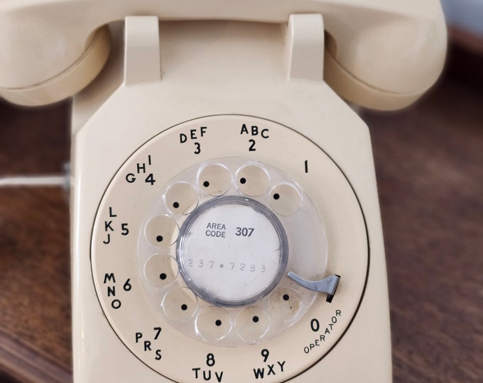 Mid Century Modern Pale Yellow Rotary Dial Telephone Working Condition ...