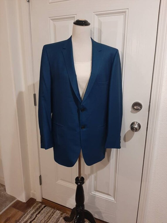 1960s Mens Summer/Fall Turquoise Botany 500 Partially… - Gem