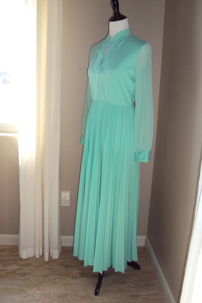 1970s Womens Mint Green Polyester/chiffon Modest Sleeves | Etsy