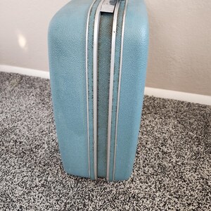 1960s Aqua Blue Square Samsonite Small Hard Side Suitcase With Carrying ...