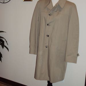 1970s-80s Mens Khaki Tan Lined Johnny Carson Trench Coat Size 42 L/3 ...