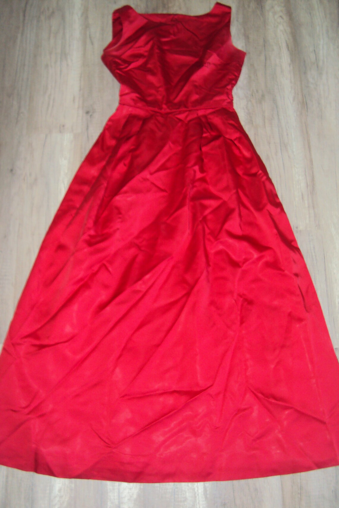 1960s Womens Red Satin Bridesmaid/homecoming/party/holiday Formal Dress ...