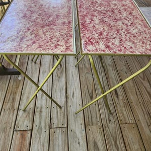 1970s-80s Set of 4 Folding TV Trays With Legs and Rolling Stand/4 TV ...