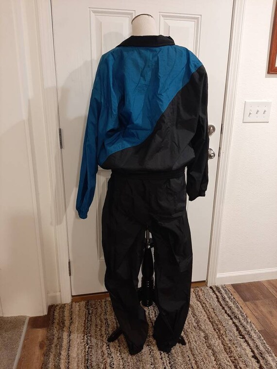 1980s-90s Womens 2 Piece MacGregor Black/Teal Tracksu… - Gem