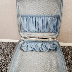 1960s Aqua Blue Square Samsonite Small Hard Side Suitcase With Carrying ...