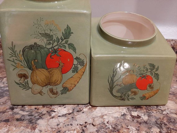 Canister Sets Jars & Containers Vintage MCM Hyalyn Ceramic Kitchen ...