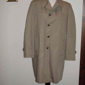1970s-80s Mens Khaki Tan Lined Johnny Carson Trench Coat Size 42 L/3 ...