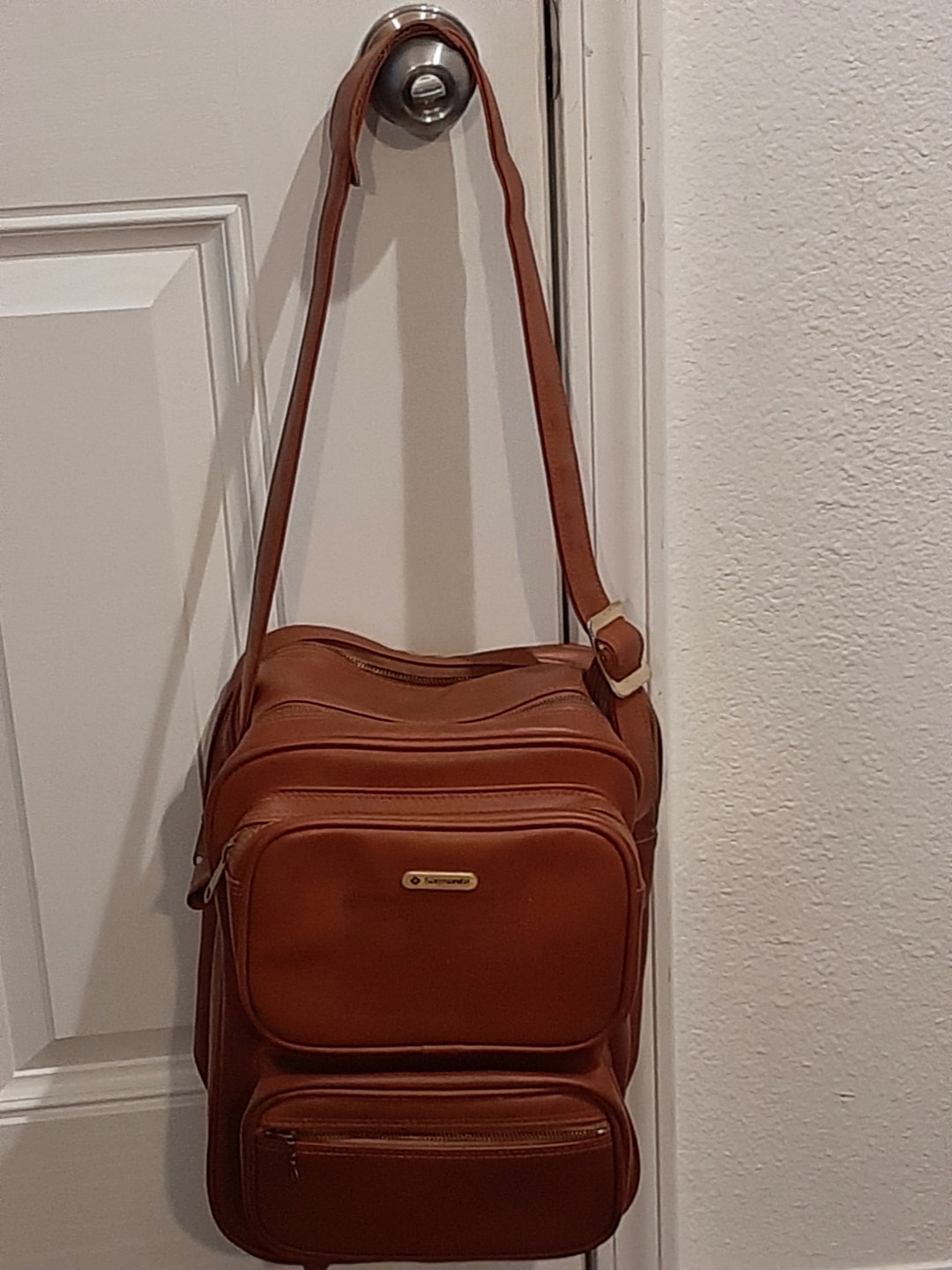 1960s-70s Chestnut Vinyl Samsonite Tote Shoulder Strap Bag/carry on ...