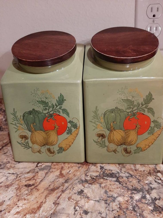 Canister Sets Jars & Containers Vintage MCM Hyalyn Ceramic Kitchen ...