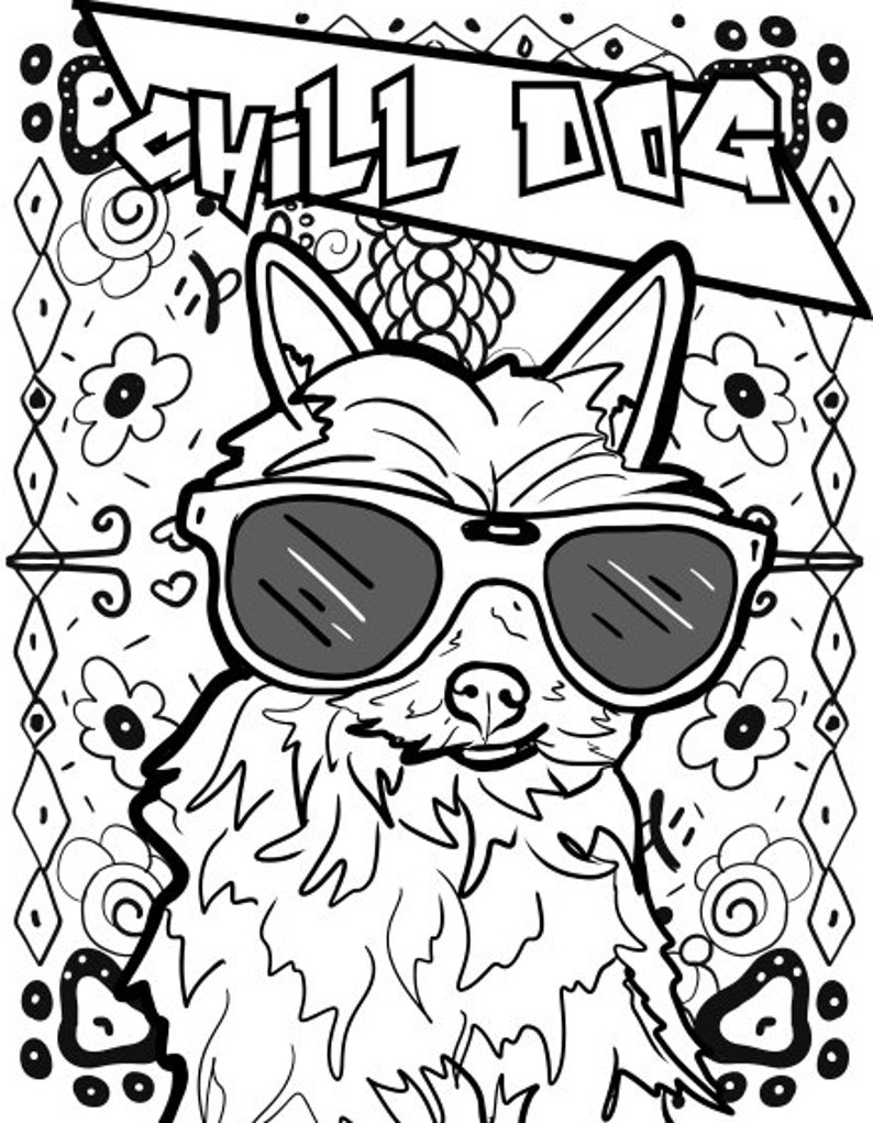 15 Page PDF Rescue Dog Coloring Page Adult Coloring Book My | Etsy