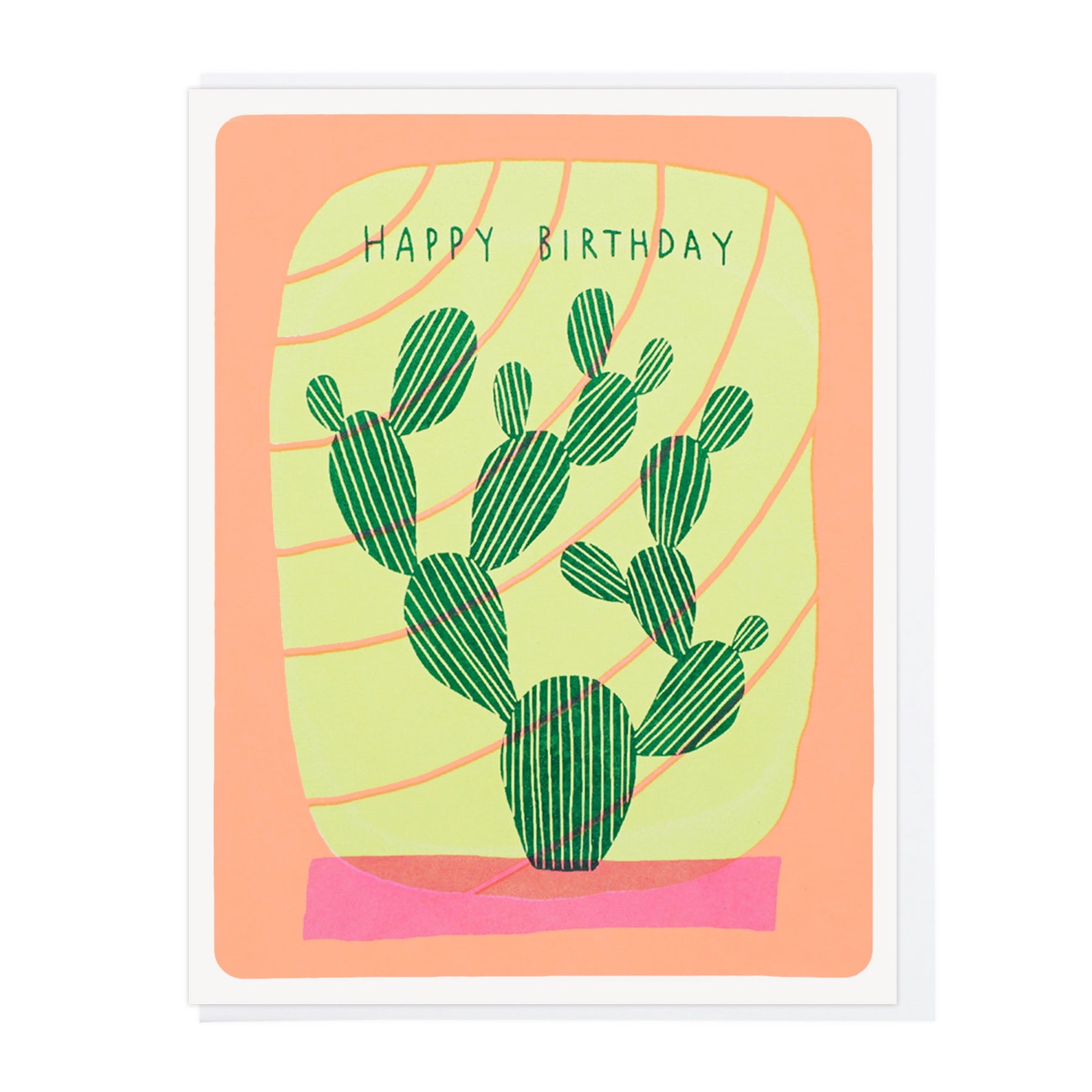 Happy Birthday Cactus Letterpress Card - Etsy